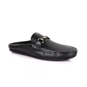 DAVID WEJ Soft Leather Slip On Loafers With Buckle - Black