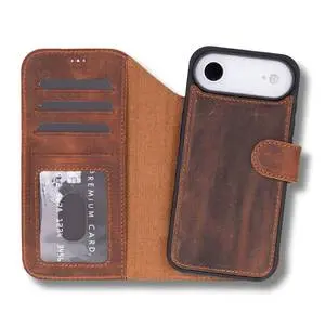 LEATHERE Premium Leather Iphone Air Wallet Case – Austin - Brown