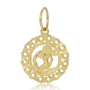 Maya Brenner Designs Zodiac Pendant Aquarius - Gold