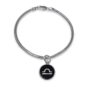 N'DAMUS LONDON Libra Zodiac Astrolab Leather & Sterling Bracelet - Silver