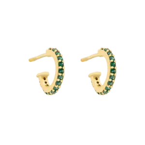 LAVANI JEWELS Eclectic Shine Small Hoops - Green