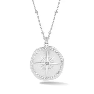 DOWER & HALL Large True North Diamond Pendant In Sterling - Silver