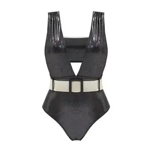 AULALA PARIS Twilight-nightfall Shiny Ensemble Swimsuit - Black