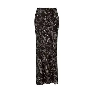 LILY ROU Ray Silk Midi Slip Skirt
