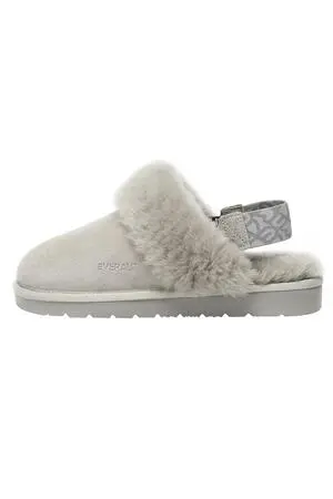 EVERAU AUSTRALIA Pelican Removable Strap Slingback Slippers In Goat - Grey