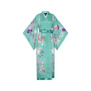 MENG Sunrise Silk Satin Kimono - Green