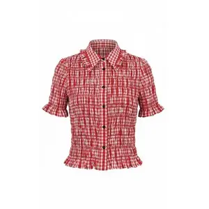 NOOKI DESIGN Astrid Gingham Blouse - Red