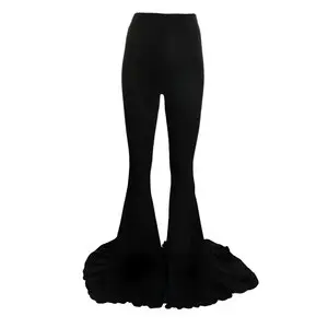 LIA ARAM Velvet Trousers With Train