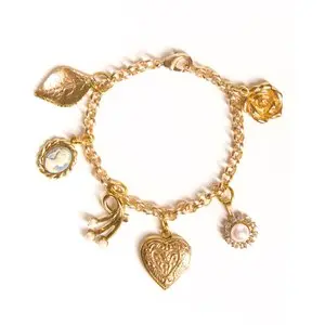CARAMEL VINTAGE JEWELLERY Secret Love Charm Bracelet - Gold