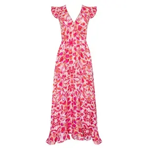SOPHIA ALEXIA Floral Fusion St Lucia Maxi Dress - Red