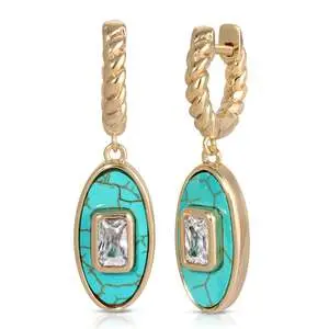LEEADA JEWELRY Juno Pendant Earrings Turquoise - Blue