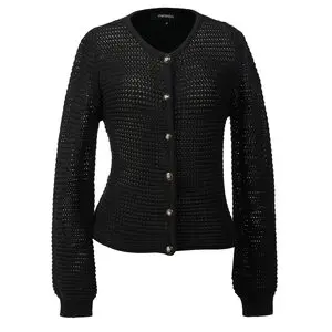 SMART AND JOY Textured Knit Cardigan - Black