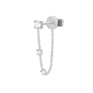 DYAMKA Three Diamonds Earring White Gold - Silver