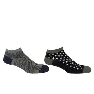 PEPER HAROW - MADE IN ENGLAND Lux Taylor Grey & Crosslet Trainer Socks Bundle - Black