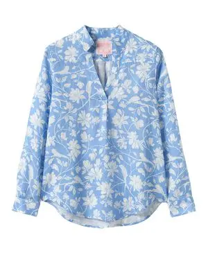 PINK HOUSE Linen Kim Shirt Iguana - Blue