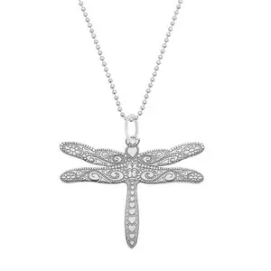 CARTERGORE Large Dragonfly Pendant Necklace - Silver