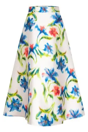 MARIANNA DÉRI Cornflower Print Midi Skirt