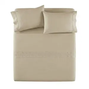 PURE PARIMA Ariane Sheet Set Tan - Brown