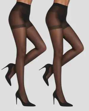 HIGH HEEL JUNGLE BY KATHRYN EISMAN 20 Denier The Daily Lift Tights 2 Pairs - Black