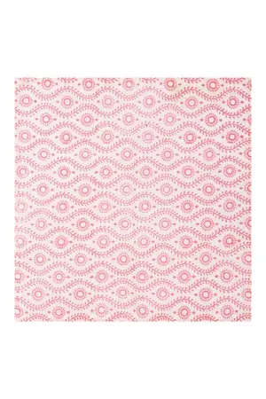 NOLOGO-CHIC Fresco Stripe Napkins With Wiggle Napkin Set Cotton Coral - Red