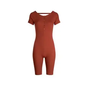 THE KOOZY Julie Short Sleeve One-piece In Red Soil