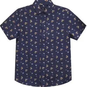 VUSTRA Neutrals / On The Rocks Button-down Linen Shirt Navy - Blue