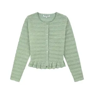 RAVE ON TREND Pointelle Cardigan - Green