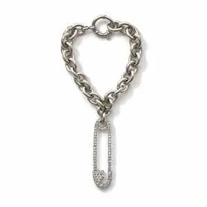 JAGGED HALO JEWELRY Safety Pin Bracelet - Silver
