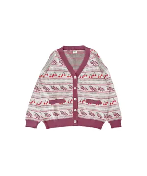 MABLI Neutrals / Purple / Red Mio Cardigan Pearl - Purple/red