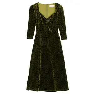 LOUCHE Ambrose Velvet Roar Midi Dress