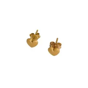 CLAIRE HILL DESIGNS Brushed Heart Stud Earrings - Gold