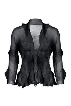 WILD COSMOS Karis Prismatic Pleated Bolero - Black