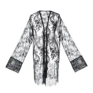 LIA ARAM Blazer With Lace Finishes - Black