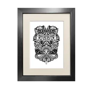 EMILY CARTER Jewel & Jaguar' Fine Art Print A3 - Black