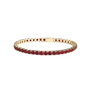 JUVETTI  White / Red Ciclo White Gold Tennis Bracelet Set With Ruby - White/red