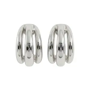 LINYA JEWELLERY Bery Vintage Big Hoop Earrings - Silver