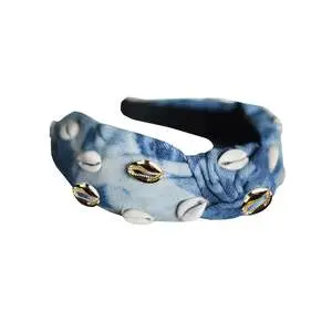ADRIANA PAPPAS DESIGNS Denim Confetti Headband Gold - Yellow
