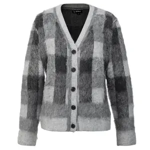 SMART AND JOY Check Pattern Cardigan - Grey