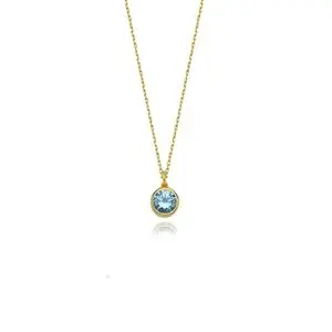 LINYA JEWELLERY Cosmic Chain Zodiac Necklace Sky Birthstone - Blue