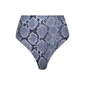 PLAYALUXE Grey / Black Palermo High Waist Bikini Bottom Snake - Grey/black
