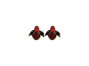 VICKISARGE The Spooky Bee Earrings In Gold Clip - Orange