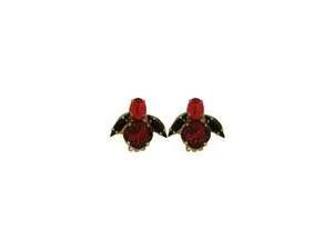 VICKISARGE The Spooky Bee Earrings In Gold Clip - Red