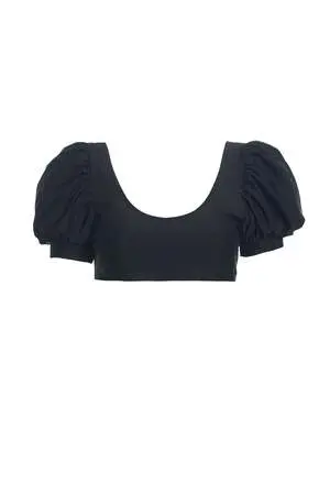 PAOLA AMADOR Puffy Bikini Top - Black