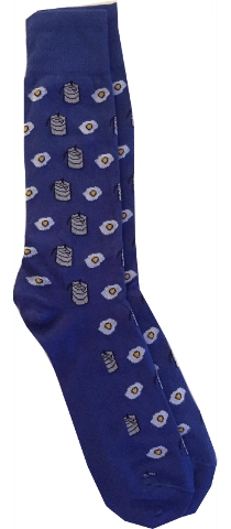 LAZYJACK PRESS Kegs & Eggs Socks - Blue