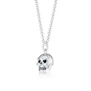 SCREAM PRETTY Skull Charm Necklace - Silver