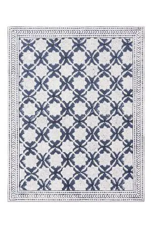 NOLOGO-CHIC Bordered Mat Place Mat Cotton Indigo - Blue