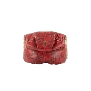 OTRERA Baby Snake Shiny Leda Leather Cossbody - Red