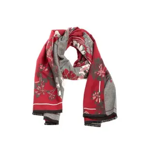 Saachi Floral Reversible Scarf - Grey