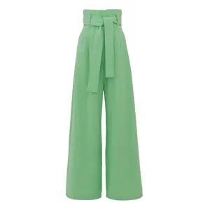 JULIA ALLERT High Waist Long Wide Leg Trousers – Mint - Green