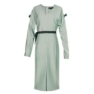SMART AND JOY Cold Shoulder V-neck Dress - Green